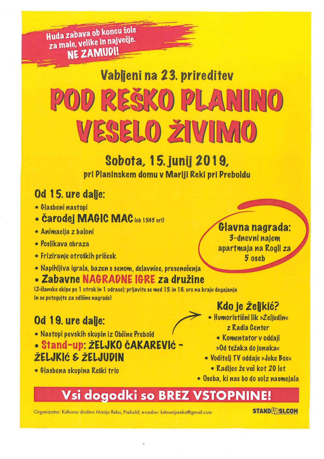 KD MARIJA REKA, PREBOLD: Pod reško planino veselo živimo - NA NOVINAH